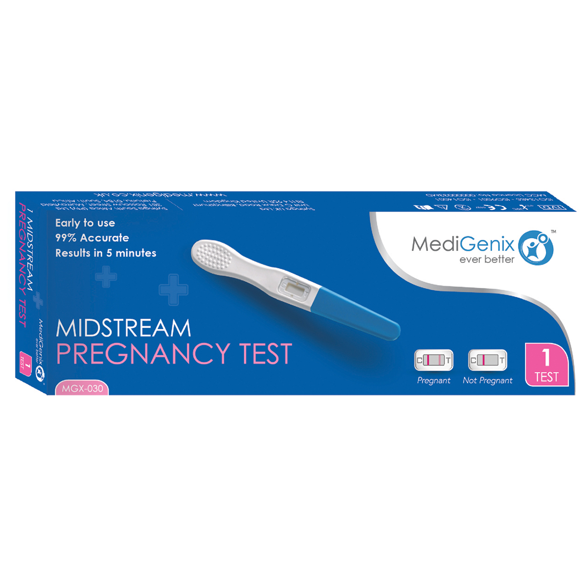 MediGenix Pregnancy Test Midstream (1 Test) - Medigenix
